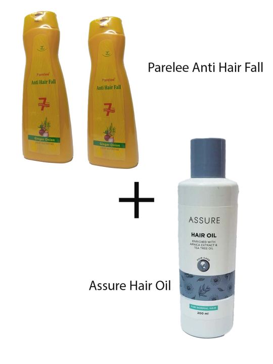 Parelee Anti Hairfall Shampoo 2 X 350ml + Assure Hair Oil 100ml | Daraz ...