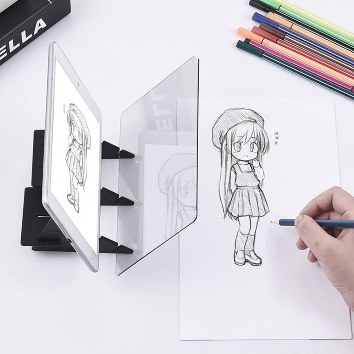 Tracing Drawing Board Sketch Mirror Reflection Board with 5 Brackets ...