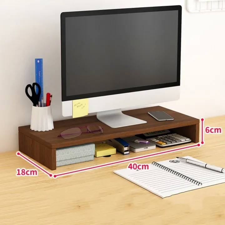 Practical Stable Base Wood Desktop Computer Stand Eyesight Protection ...