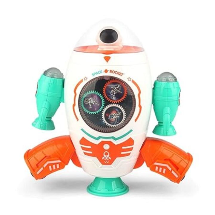 Dancing Rocket Toy For Babies Girls/Boys, Space Ship Flashing Light & Sound With Rotation ...