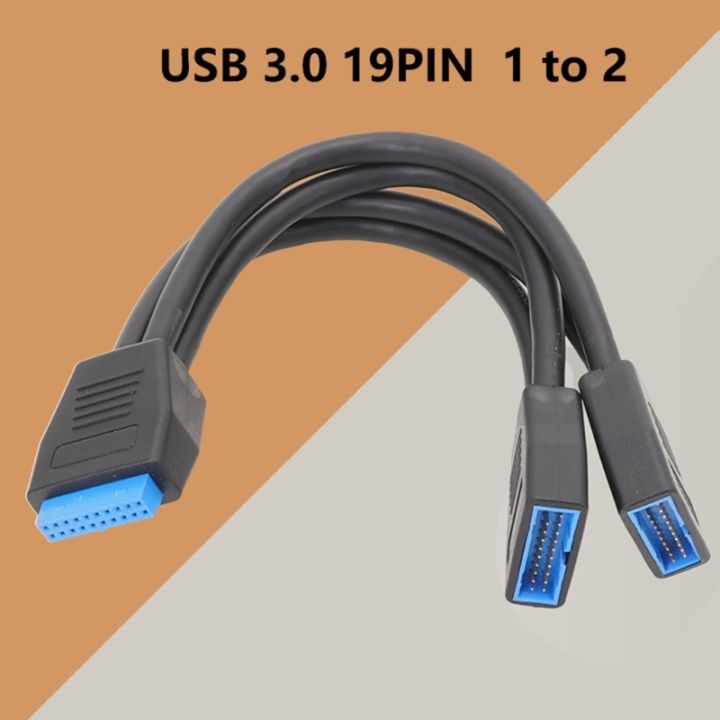 USB 3.0 Header Extension Cable, 19/20 Pin 1 to 2 Y Splitter Internal ...
