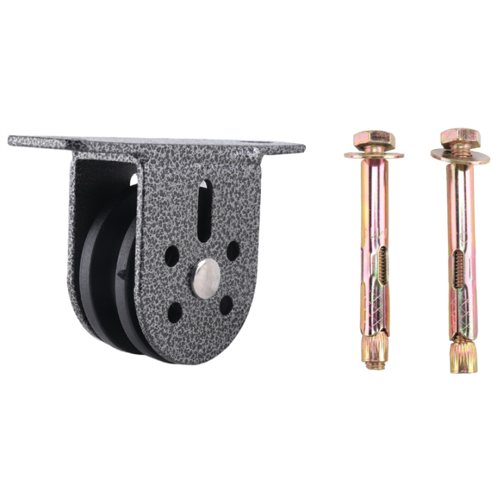 High Strength Solid Single Wheel Pulley Set Gray Metal Home Fitness ...