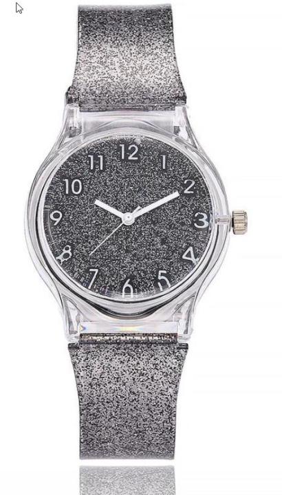 Round Quartz Strap Dial Silicone Shiny Watch | Daraz.com.np