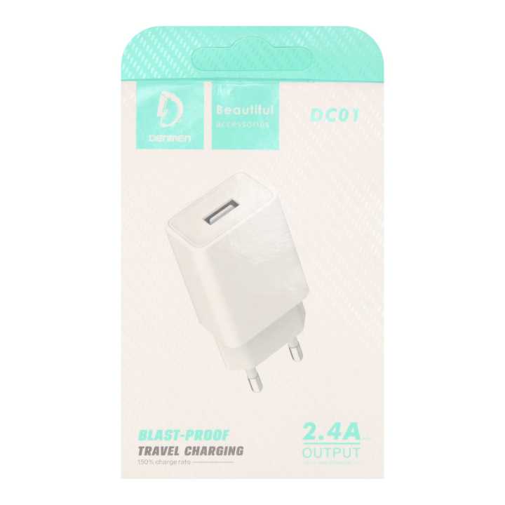 White Denmen DC01 Blast-Proof 2.4A Output Charging Adaptor Cable | Daraz.com.np