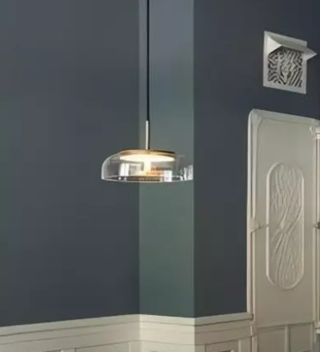 Gold LED Upward Pendant Light with Glass Shade Golden Colour Hanging ...