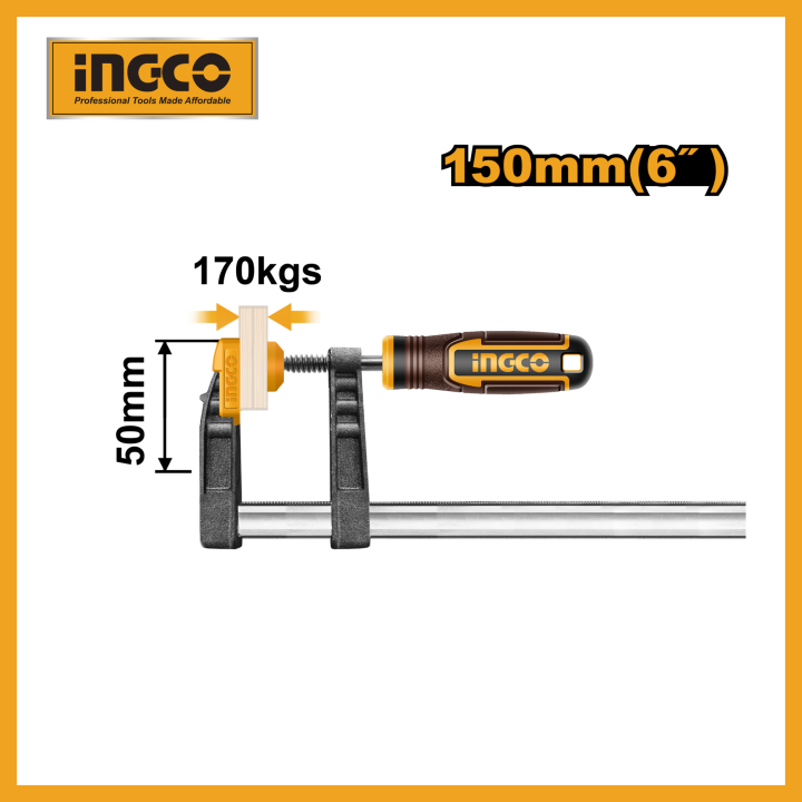 INGCO F Clamp With Plastic Handle 50x150mm/50x200mm/50x250mm | Daraz.com.np