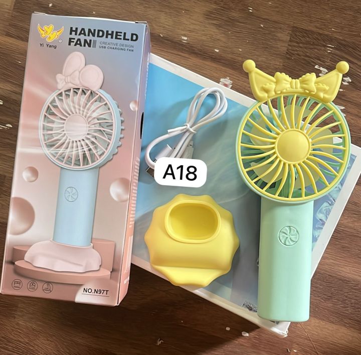 Mini Cute Rechargeable Hand Fan With Stand Base | Daraz.com.np