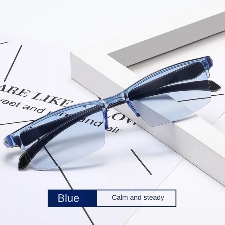 New Smart Automatic Zoom Reading Glasses Ultralight Rimless Anti Blue ...