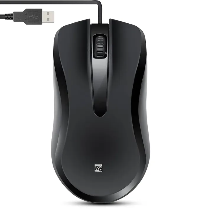 R8 1651 USB Wired Mouse | Optical Mouse | For Computer & Laptop | Black ...