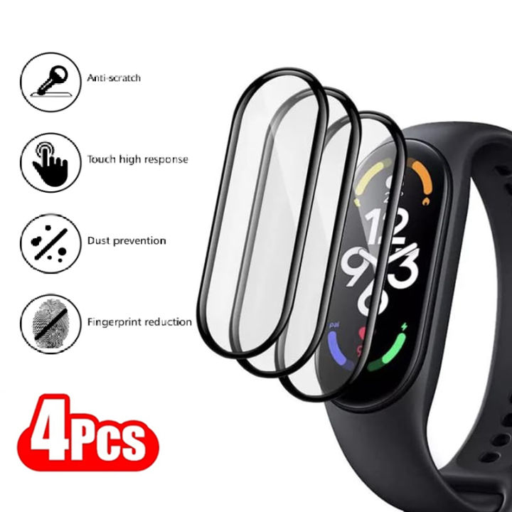 Tempered Glass for Xiaomi MI Band 8 7 6 5 4 Film Smartwatch Accessories Full Screen Protector 9D ...