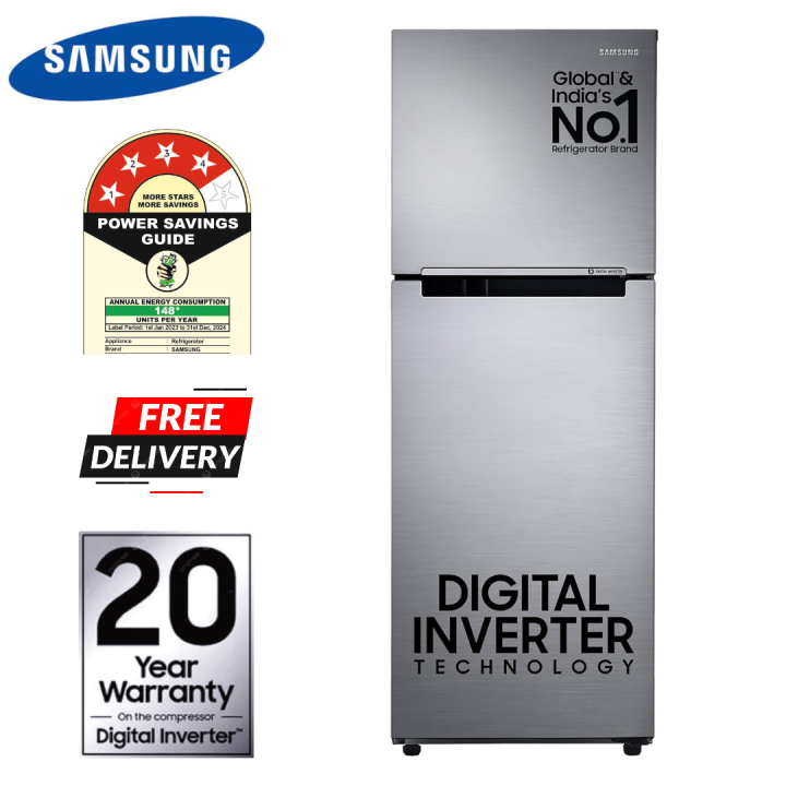 SAMSUNG 253 ltr Double Door Frost-Free Refrigerator = RT28A3022GS/IM ...