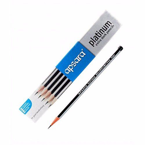 Black Silver Apsara Platinum Rubber Tipped Extra Dark 2B Pencils Set Of 12 Daraz .np
