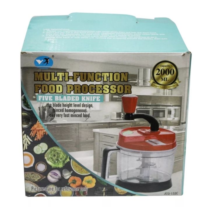 3 Speed 5 Blade Manual Food Processor Spinner Version Hand Held Swift ...