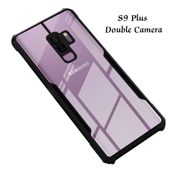 Samsung S9 Plus (Plus Model) Cover Clear Transparent Bumper Black Case ...