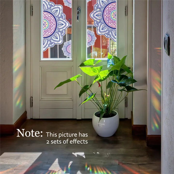 Wall Sticker PVC Electrostatic Glass Sticker for Window Rainbow Prisms ...