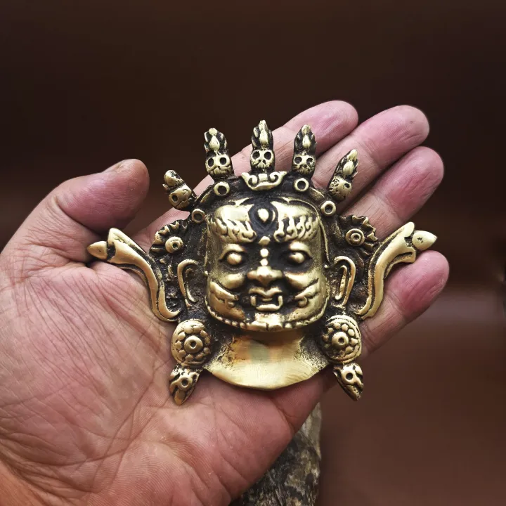 Mini Bhairava Brass Mask Wall Decor – Spiritual Protection | Gift for ...