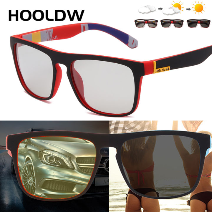 HOOLDW Photochromic Sunglasses Men Women Change Color Polarized Driving ...