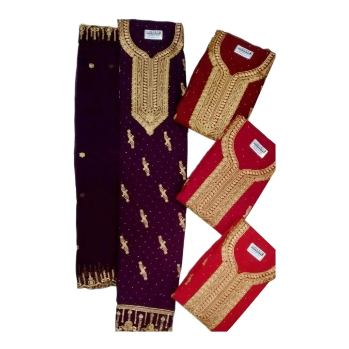 Pakistani Design Unstiched Jorget Set | Daraz.com.np