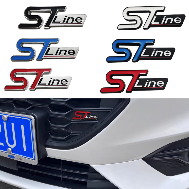 ST-Line metal automotive stickers for the middle grille rear and fender ...