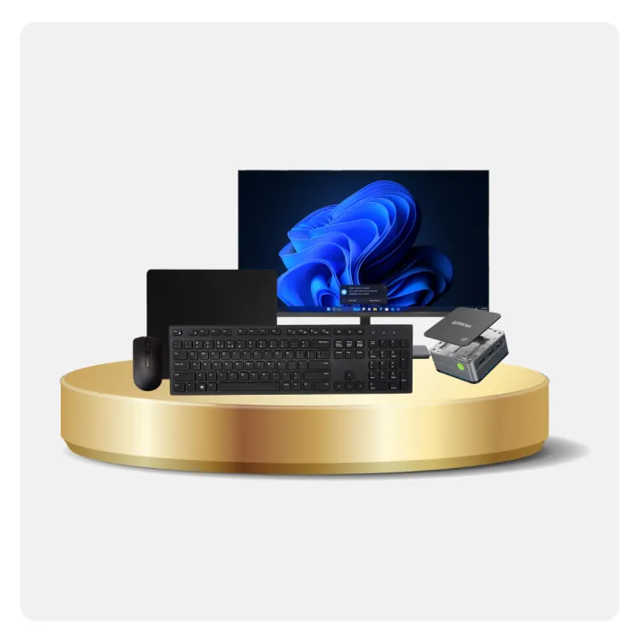 GMKtec G2 Mini PC Set | 22" Thin Bezel Monitor | Genuine Dell Keyboard ...