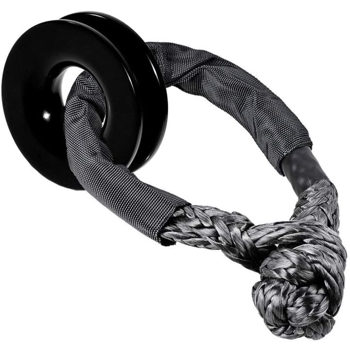 1/2 Inch Synthetic Shackle Winch Rope for ATV UTV SUV Off-Road Black ...