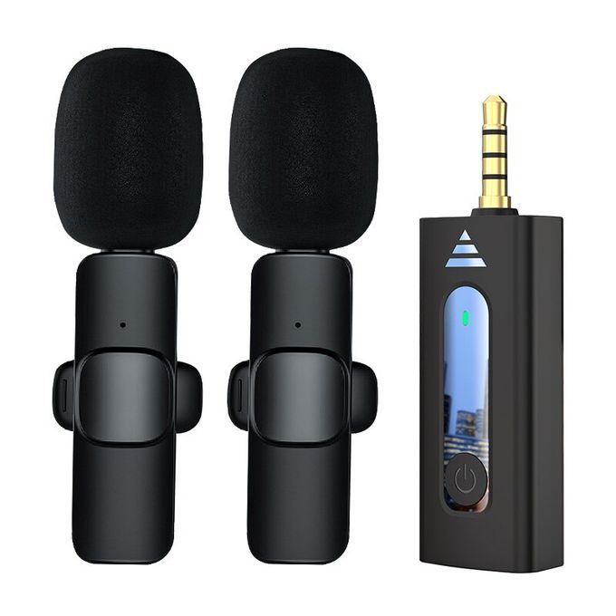 K35 Dual Wireless Microphone 3.5mm Supported for Camera, DSLR ...
