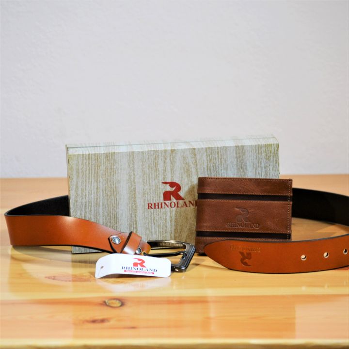Rhinoland Gift Set Of Belt & Wallet Combo For Men Made With Genuine Leather | Daraz.com.np