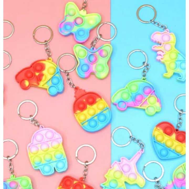 Mini Pop Fidget Toy Keychain, Autism Stress Anxiety Relief Squeeze ...