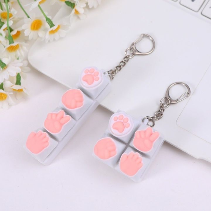 New DIY Keyboard Fidget Keychain Keys Button Relief Stress Clicker Toy ...