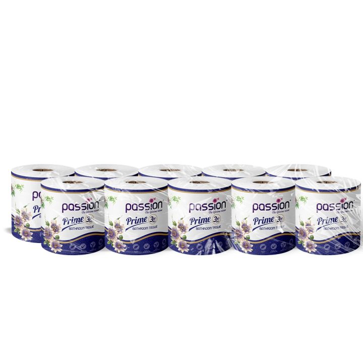 Passion Prime 3 Ply Bathroom Tissue 240 Sheets - 10 Roll Family Pack ...