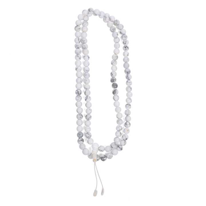 White Color Howlite Crystal Unisex Religious Multiple Round Beads Mala ...