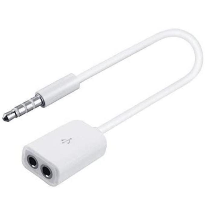 3.5mm Audio Jack Stereo Headphone Splitter Cable Adapter- White | Daraz ...