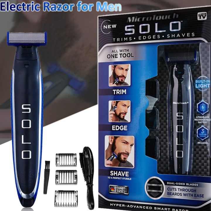 Micro Touch SOLO Men's Rechargeable Full Body Hair Trimmer, Shaver and ...