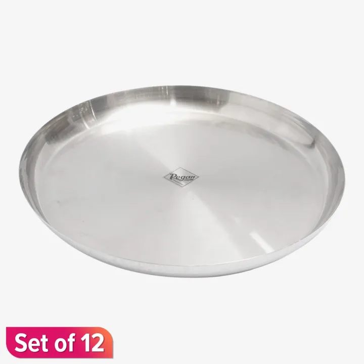 Plain Steel Thaal Regan No.12 Set Of 12 | Daraz.com.np