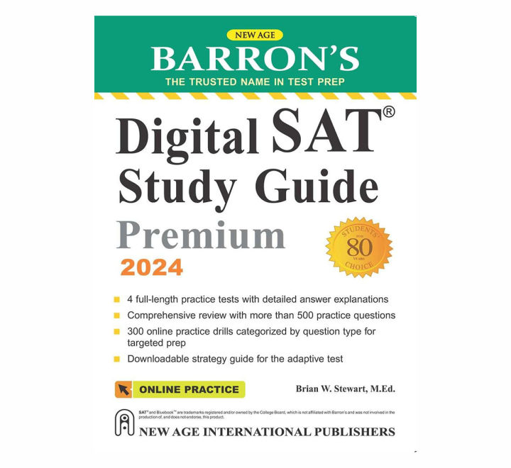 Barron's Digital SAT Study Guide Premium 2024 by Brian W Stewar | Daraz ...