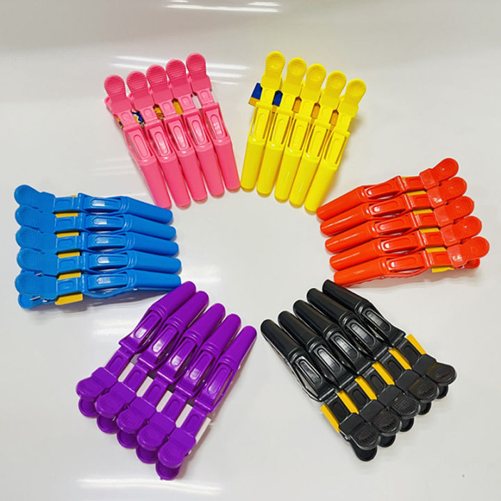 5pcs Plastic Hair Clip Hairdressing Clamps Claw Section Alligator Clips ...