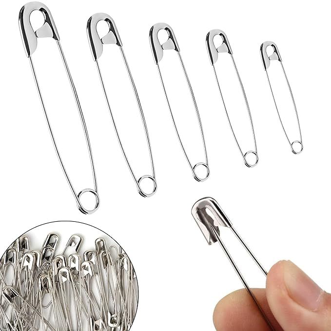 FR 50 Pieces of Steel Safety Pin Set | Bulk Large Safety Pins for Women ...