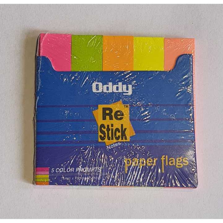 ODDY Re-Stick Paper Flags 5 Colors | Daraz.com.np