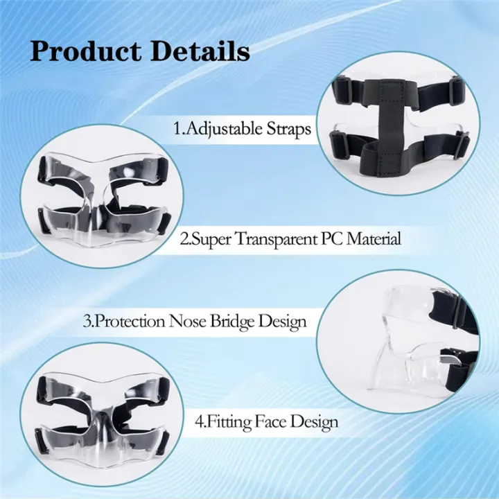 Sports Training Face Mask with Nose Guard, Adjustable Padding for ...