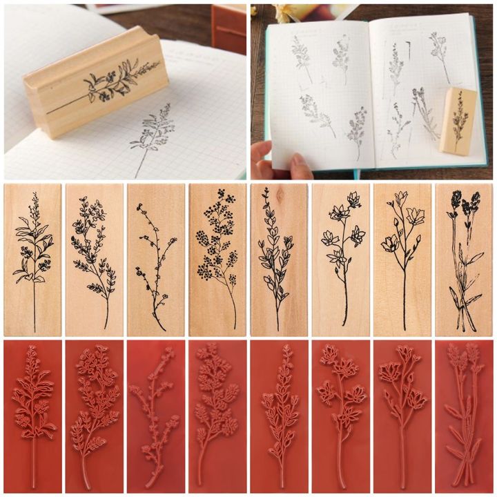 1PC Sewing Home standard stamp Arts Scrapbooking Vintage grass plants ...