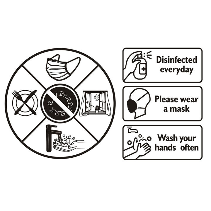 4Pcs Adhesive Wash Hand Wall Window Glass Sticker Warning Sign Poster ...