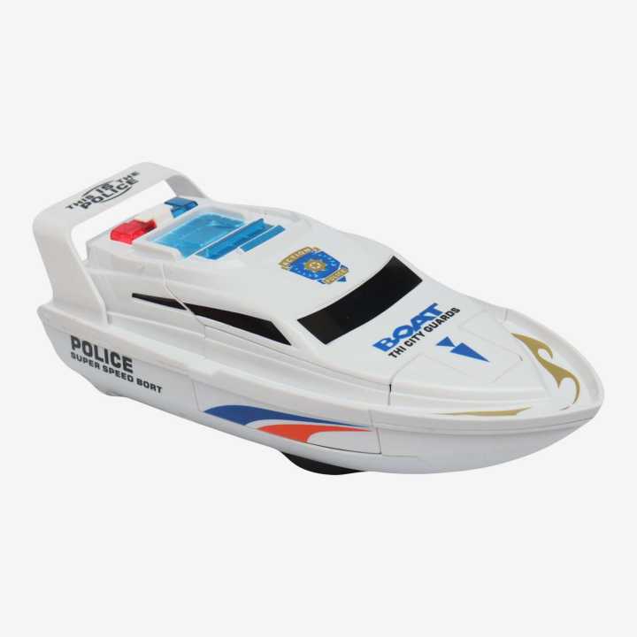 White Color Multi-function 2 in 1 Distortion Dual Mode Police Boat Toy ...