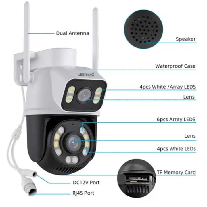 6MP Double Lens Outdoor Colorvu PTZ WiFi Camera | Daraz.com.np