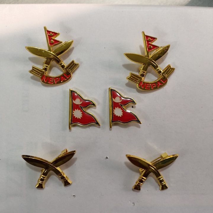 3 In 1 Nepali Flag Badge Khukuri With Falg Pin and Khukuri Cross PIn ...