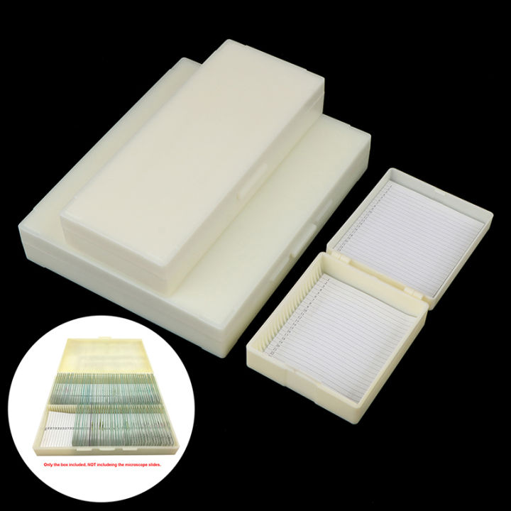 25/50pcs Plastic Microscope Glass Slide Box Biological Slices Storage ...
