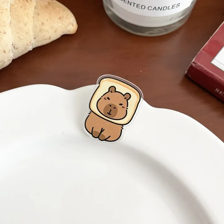 New Cute Cartoon Capybara Brooch Acrylic Light Weight Capybara Badge ...