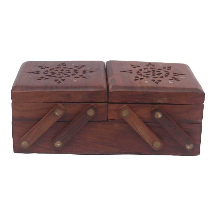 Folding Wooden Jewellery Box 8x4”x4” inch two floor | Daraz.com.np