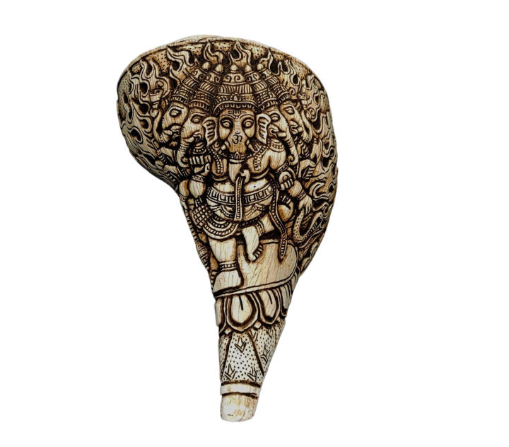 Hindu Shankha Lord Ganesha Water Offering Purpose Ritual Conch Shell W1 ...