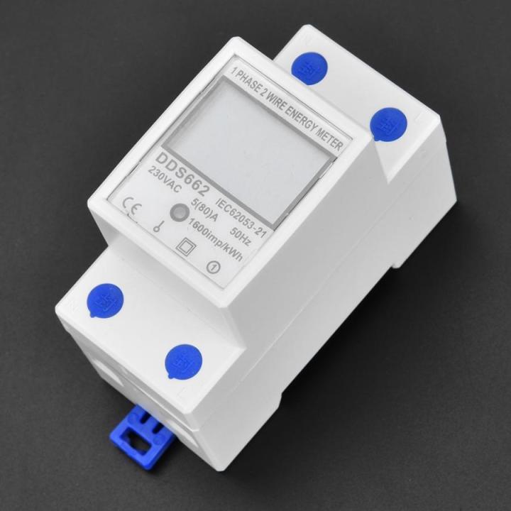 Single Phase DIN-Rail Energy Meter 5-80A Electronic KWh Meter 220V 50Hz ...