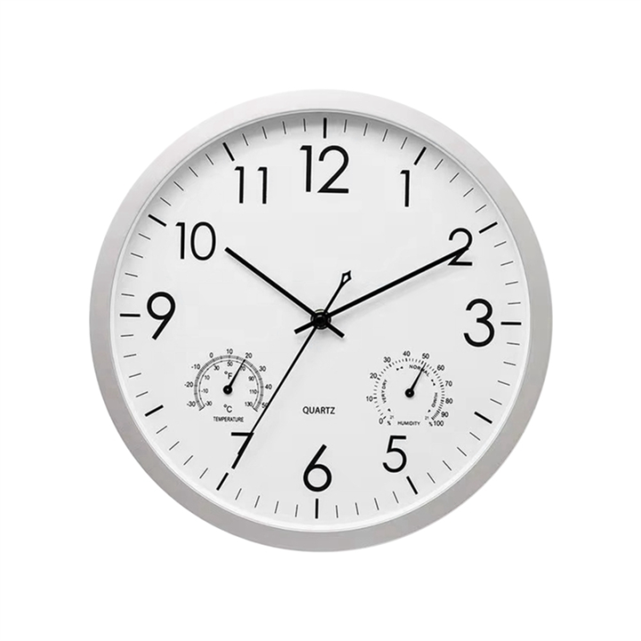 Decorative Round Outdoor Clock with Thermometer and Hygrometer Large ...